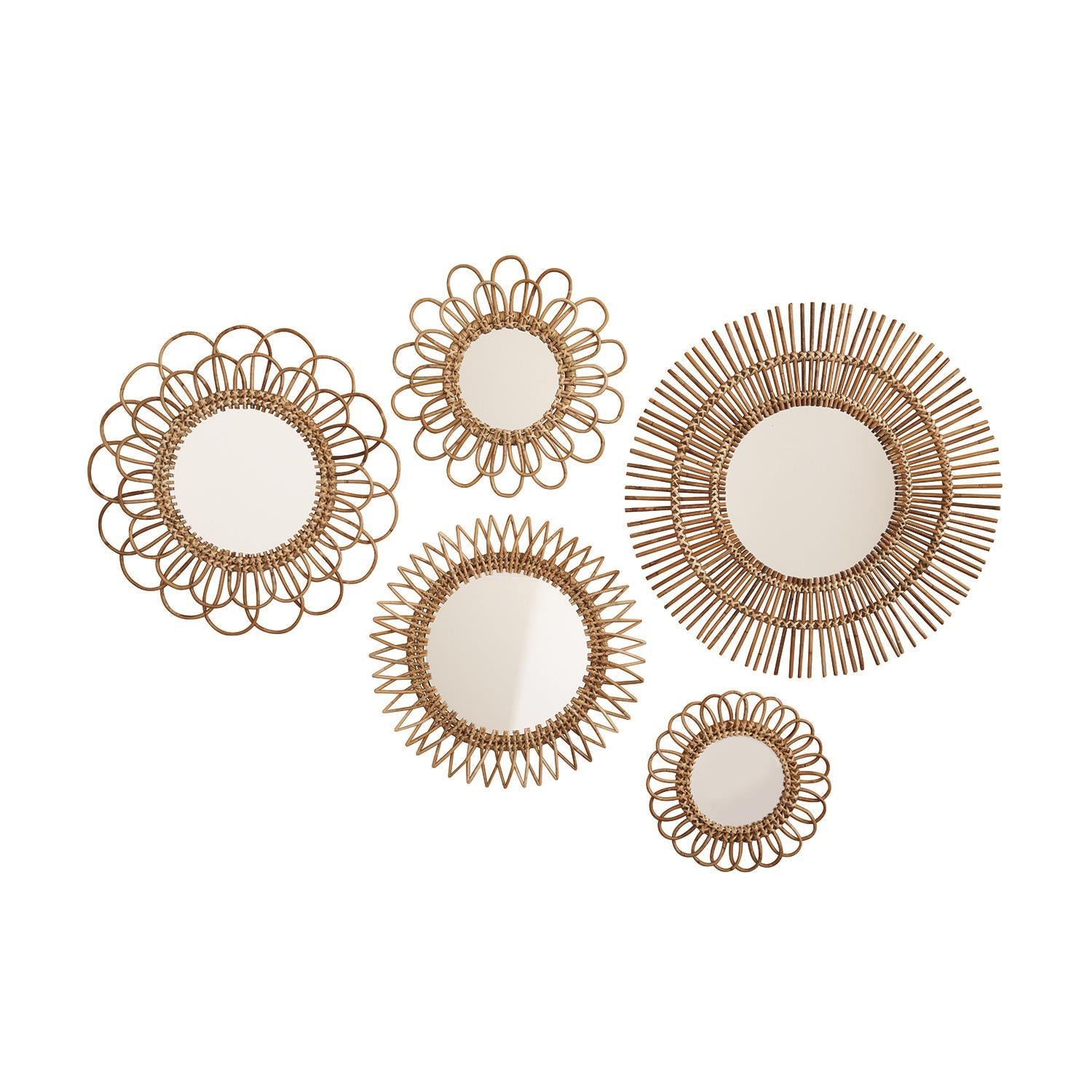 Mirror- Rattan (set of 5) – Pipton